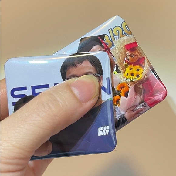 Wall Decor | Set Of 4 Customized Button Magnets Or Pins 2x2 5mm X 50mm ...